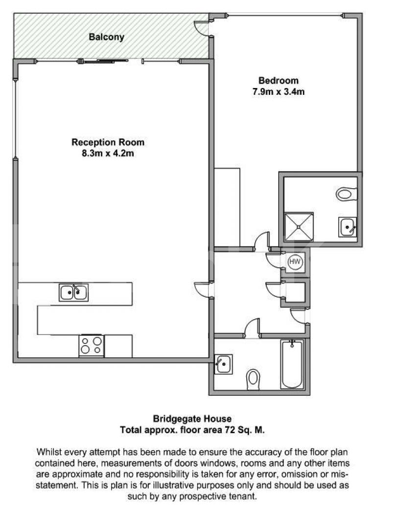 Gourmet kitchen 1 Bedroom, Furnished Apartment in Bridgegate House ...